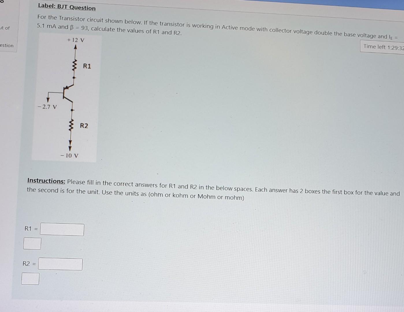 Solved Label: BJT Question For the Transistor circuit shown | Chegg.com