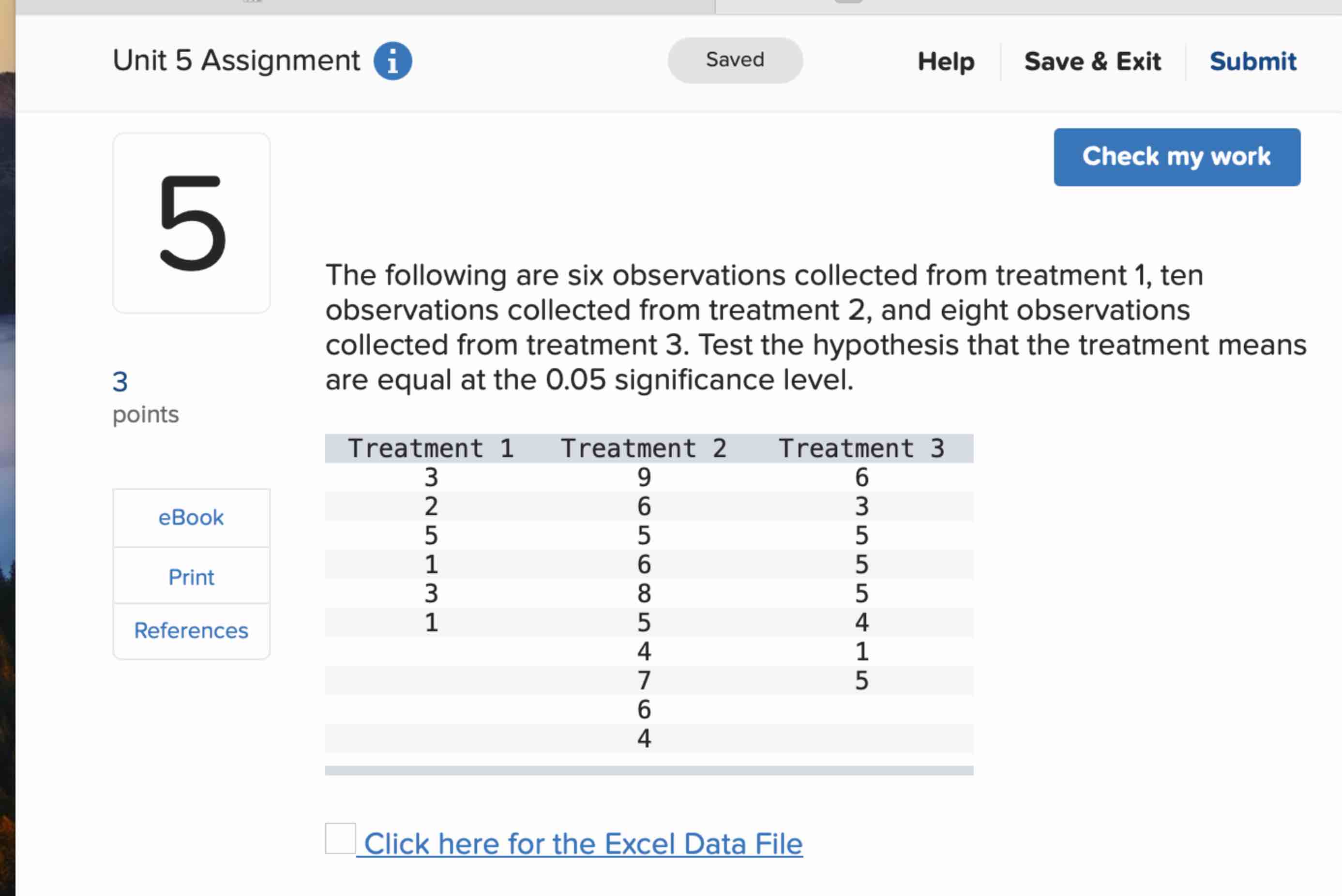 Solved Unit 5 ﻿AssignmentHelpSave \& ExitSubmitThe following | Chegg.com