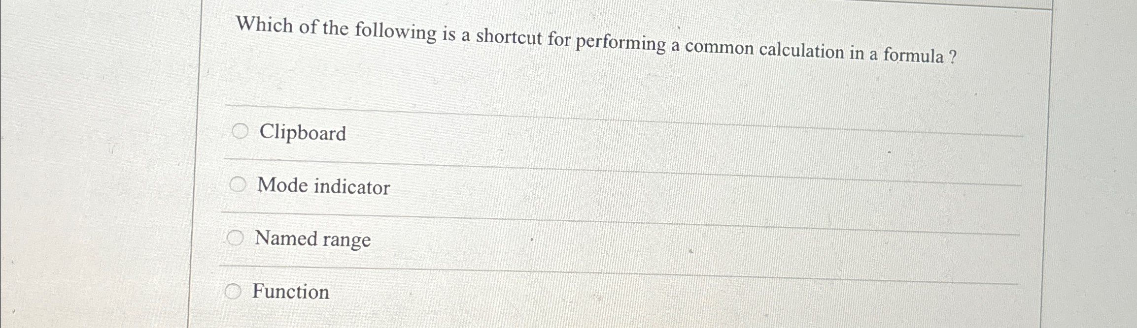 Solved Which of the following is a shortcut for performing a | Chegg.com