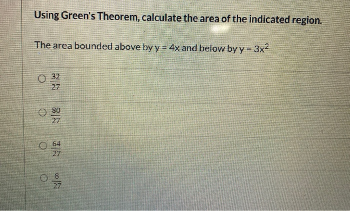 Solved Using Green's Theorem, calculate the area of the | Chegg.com
