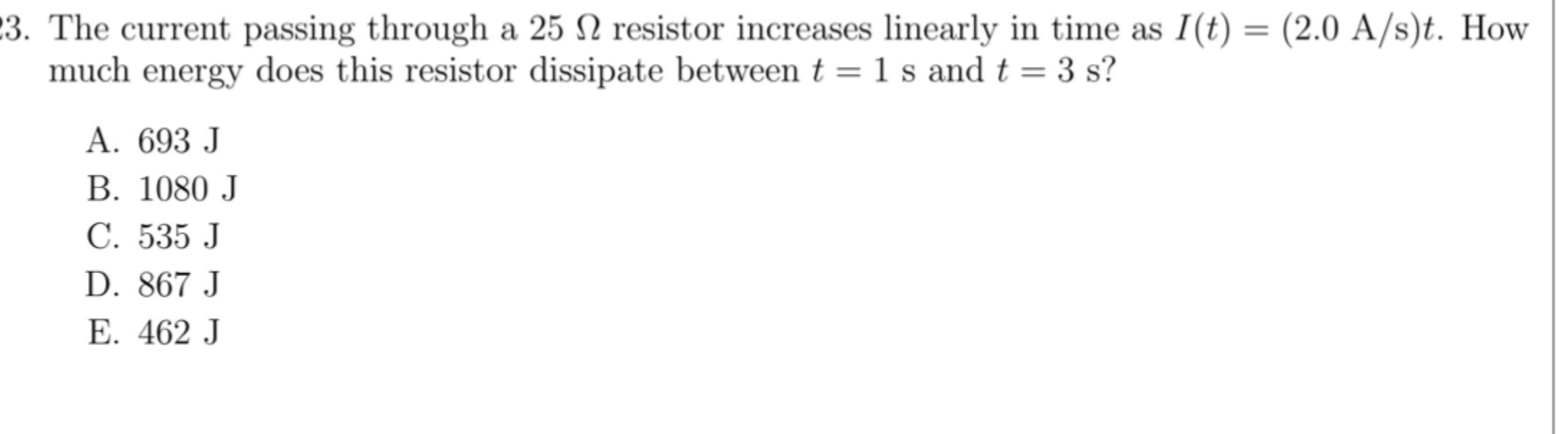 Solved The current passing through a 25Ω ﻿resistor increases | Chegg.com