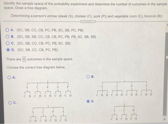 Solved Identify the sample space of the probability | Chegg.com