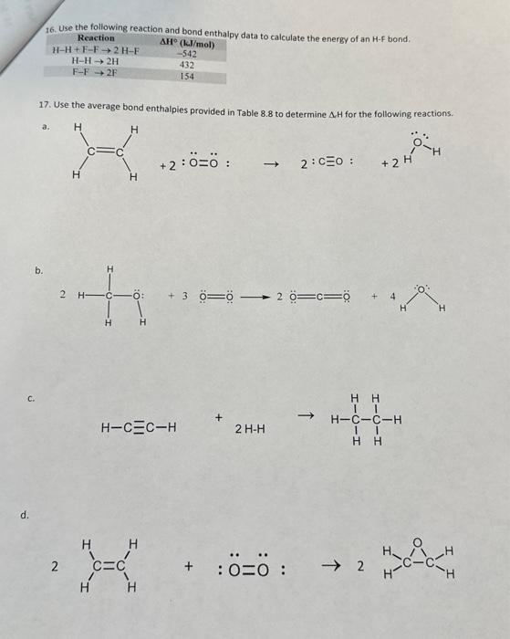 Solved 16. Use the following reaction and hnad ....... py | Chegg.com