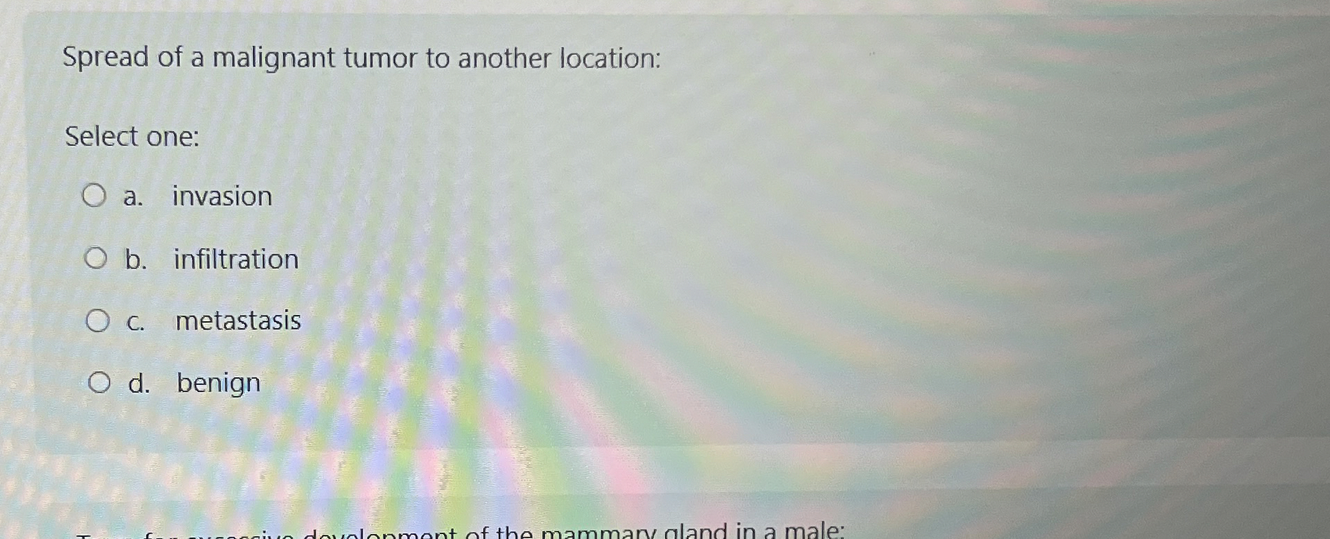 Solved Spread of a malignant tumor to another | Chegg.com