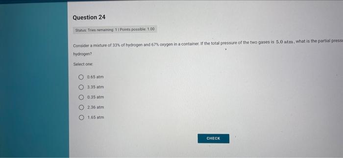 Solved Question 25 Status: Tries remaining 1 Points | Chegg.com