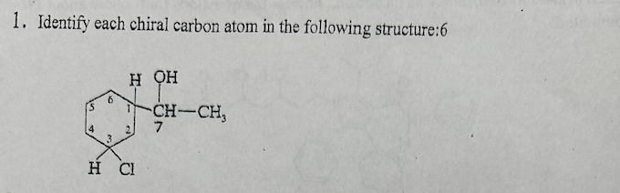 Solved Identify each chiral carbon atom in the following | Chegg.com