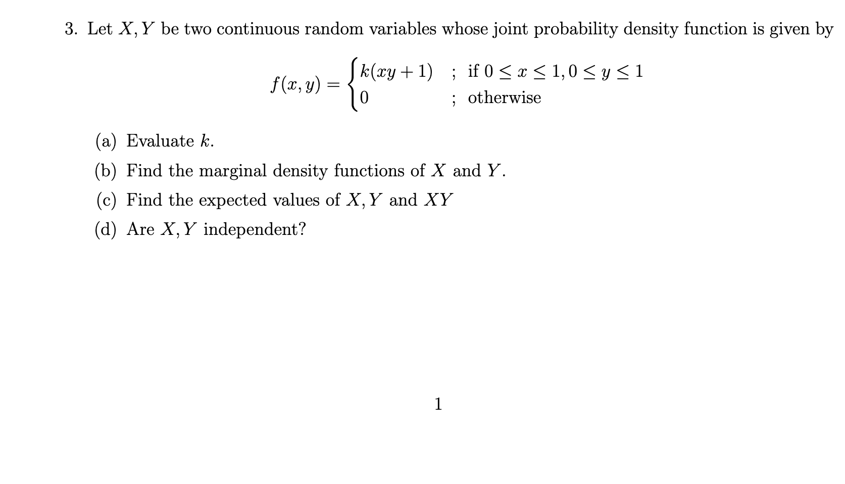 Solved Let x,Y ﻿be two continuous random variables whose | Chegg.com