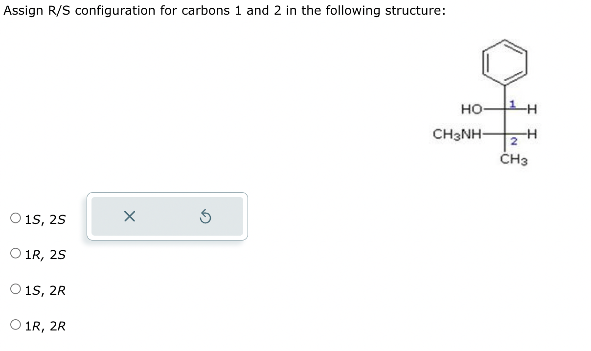 Solved Assign R/S configuration for carbons 1 ﻿and 2 ﻿in the | Chegg.com