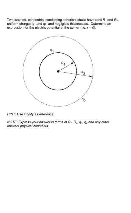Solved Two isolated, concentric, conducting spherical shells | Chegg.com