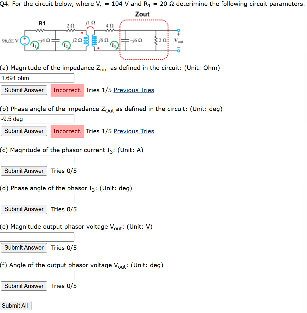Solved Q4. ﻿For the circuit below, where Vs=104V ﻿and | Chegg.com