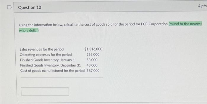 Solved Using the information below, calculate the cost of | Chegg.com