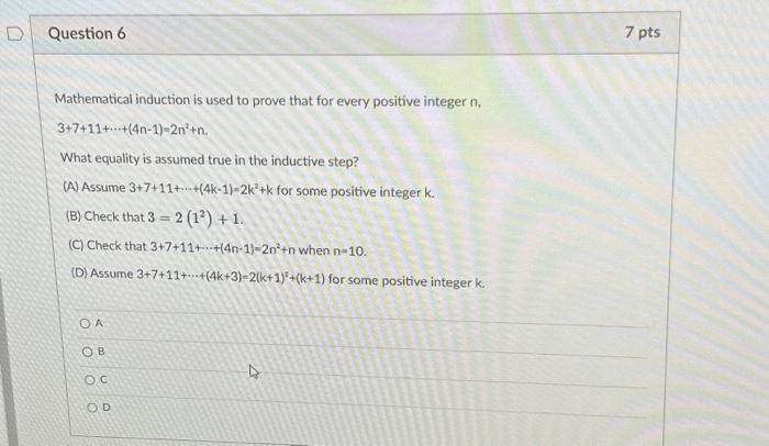 Solved Mathematical induction is used to prove that for | Chegg.com