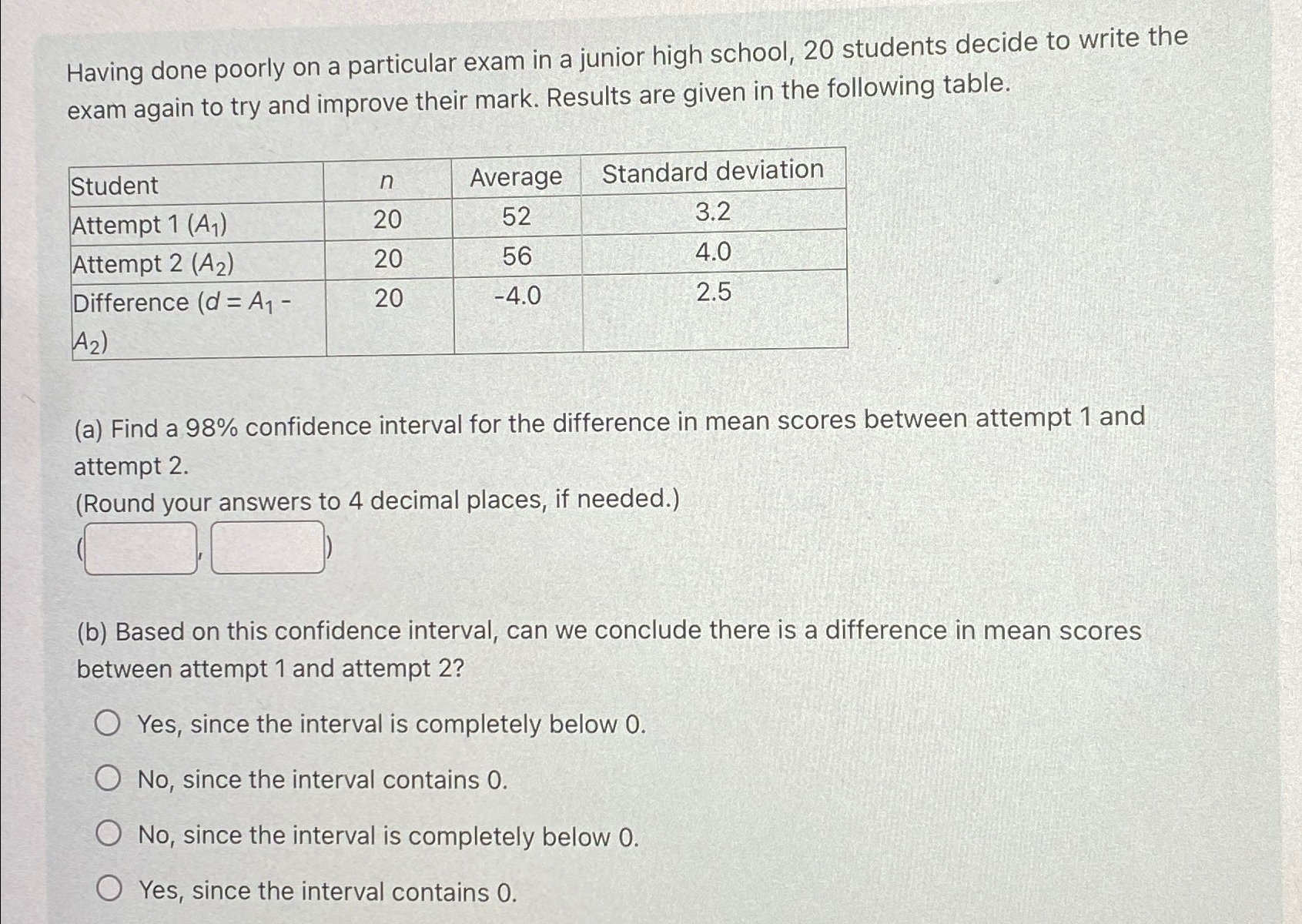 Solved Having done poorly on a particular exam in a junior | Chegg.com