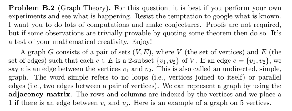 Solved Problem B. 2 (Graph Theory). ﻿For this question, it | Chegg.com
