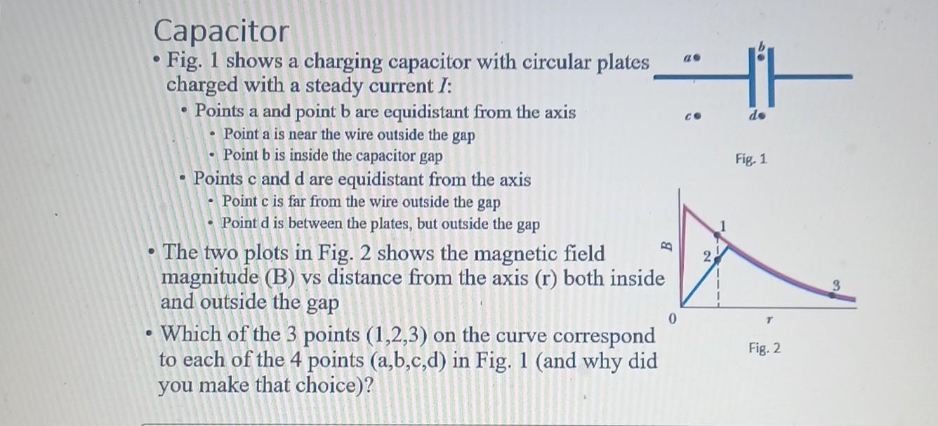 Solved Capacitor - Fig. 1 shows a charging capacitor with | Chegg.com