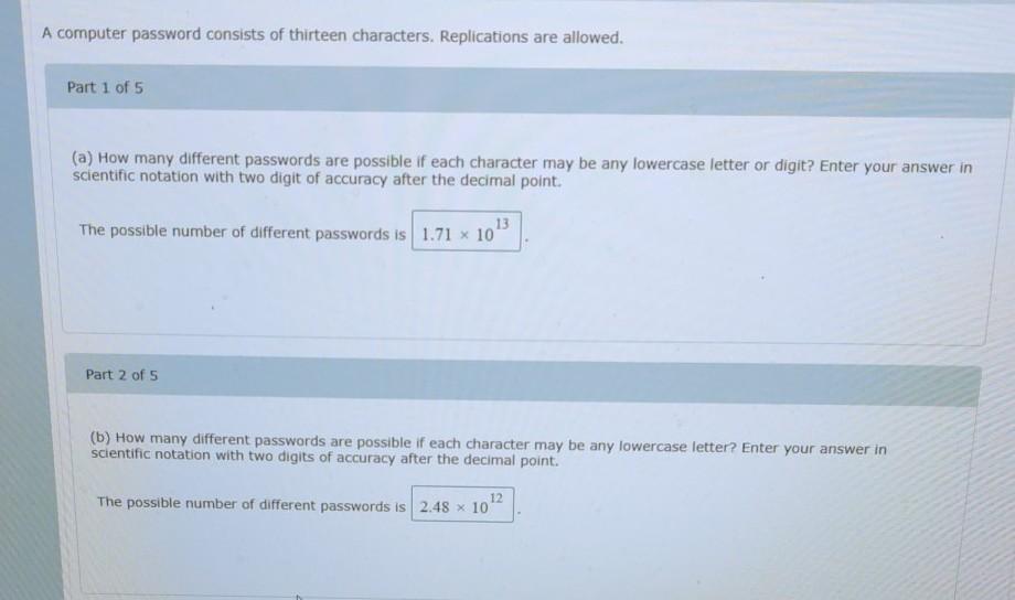 Solved A computer password consists of thirteen characters. | Chegg.com