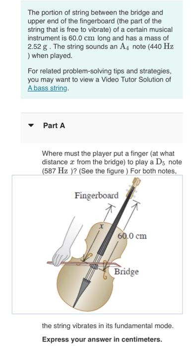 Solved The portion of string between the bridge and upper | Chegg.com
