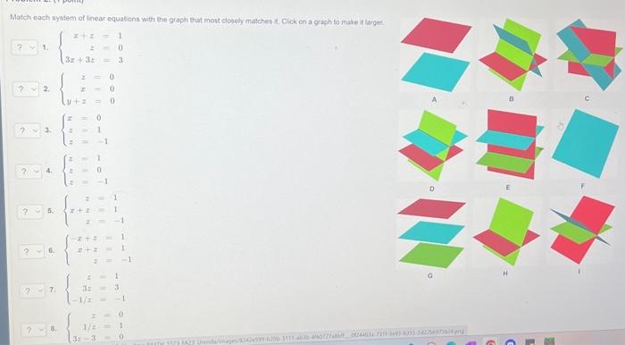 Solved Match each system of Inear equations with the graph | Chegg.com