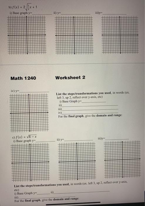Solved b) f(x) = 2*+1 i) Base graph ya inly Math 1240 | Chegg.com