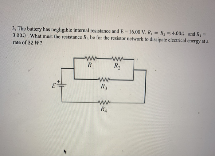 Solved 3, The battery has negligible internal resistance and | Chegg.com
