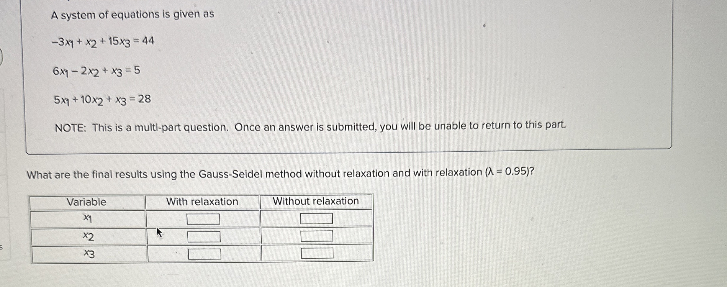 Solved A system of equations is given | Chegg.com