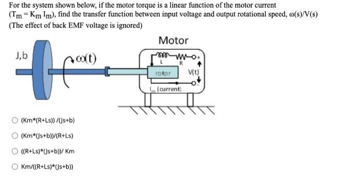 Solved For the system shown below, if the motor torque is a | Chegg.com