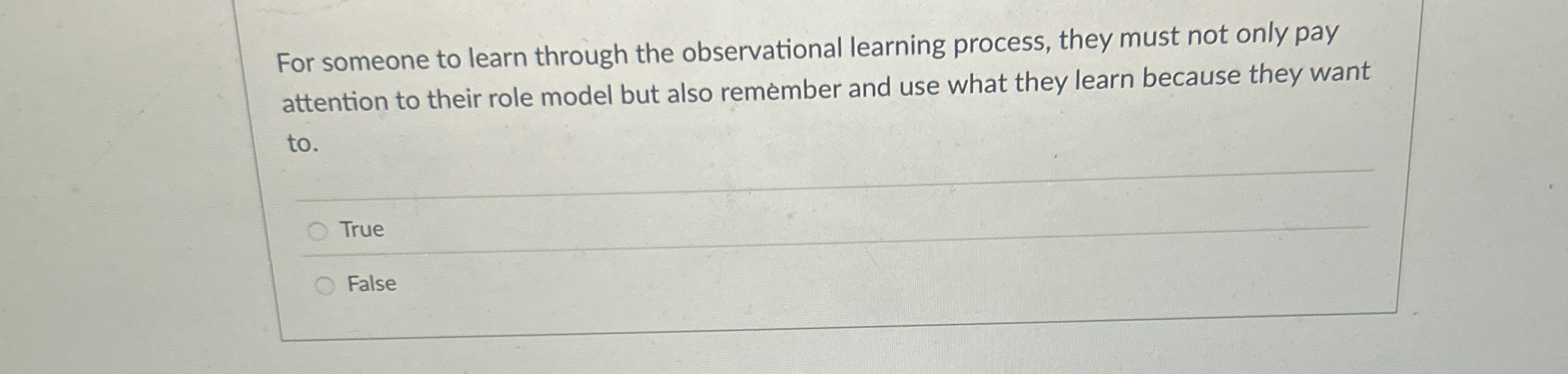 Solved For someone to learn through the observational | Chegg.com