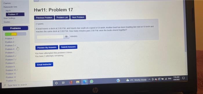Solved Cour Homework Hw11: Problem 17 Problem 17 U Setti | Chegg.com