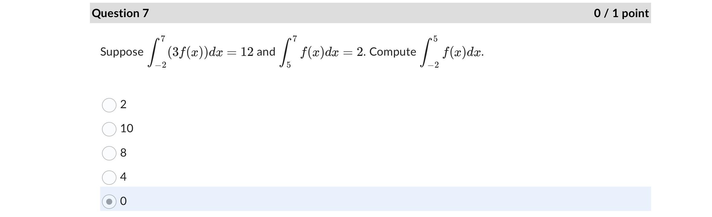 Solved Question 701 pointSuppose ∫-27(3f(x))dx=12 and | Chegg.com Solved Question 701 pointSuppose ∫-27(3f(x))dx=12 and | Chegg.com