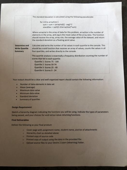 Solved Cst 180 C Programming Arrays Program Assignment 30