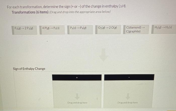 Solved For each transformation, determine the sign (+ or -) | Chegg.com
