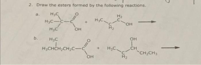 Solved 2. Draw the esters formed by the following reactions. | Chegg.com