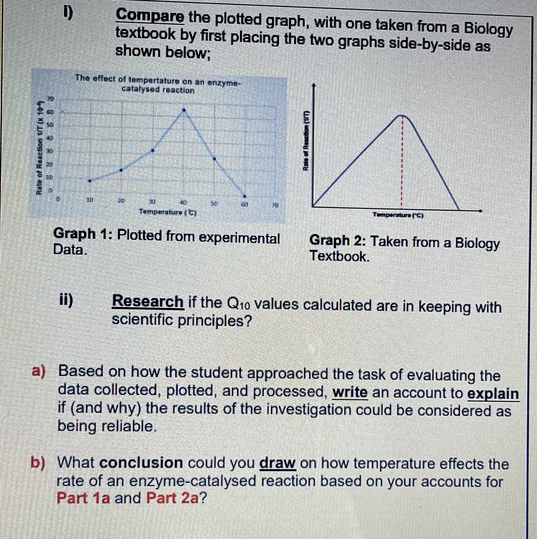 Solved The student was asked to evaluste the data obtained | Chegg.com