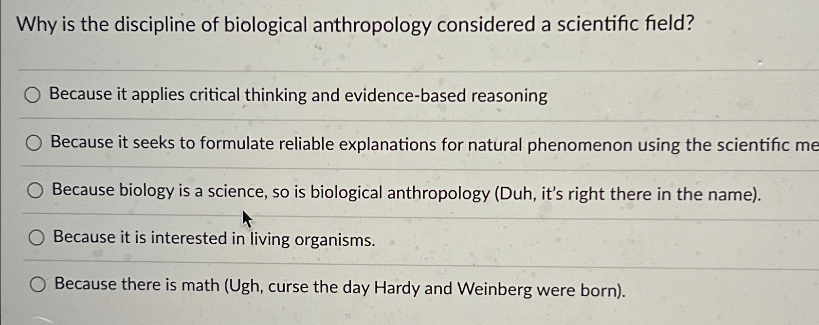 Solved Why is the discipline of biological anthropology | Chegg.com