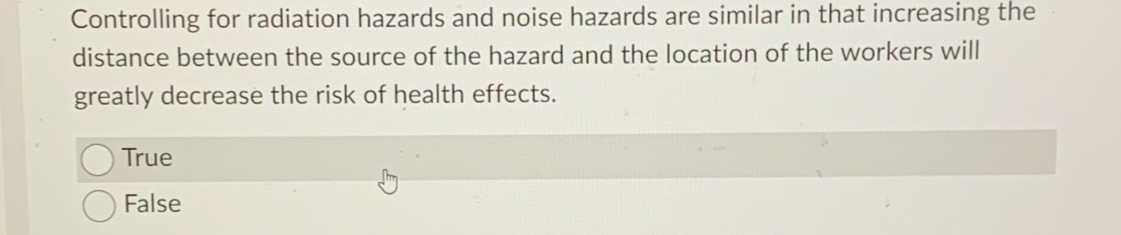 Solved Controlling for radiation hazards and noise hazards | Chegg.com