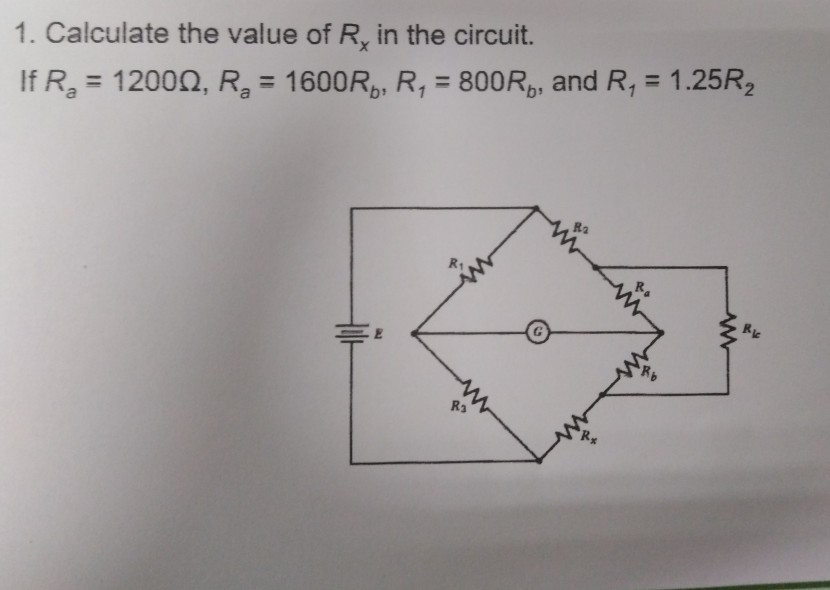 Solved 1. Calculate the value of R, in the circuit. If Ra = | Chegg.com