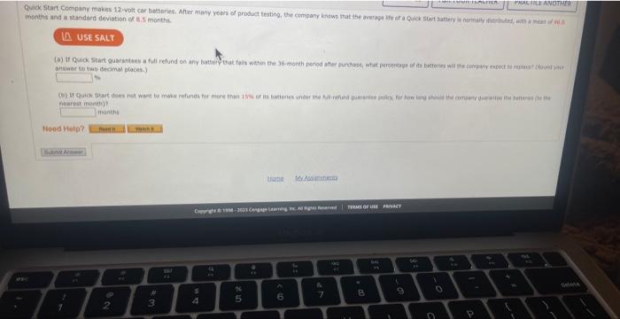 Solved ths and a staridard deviation of 8.5 monthis hasinat | Chegg.com
