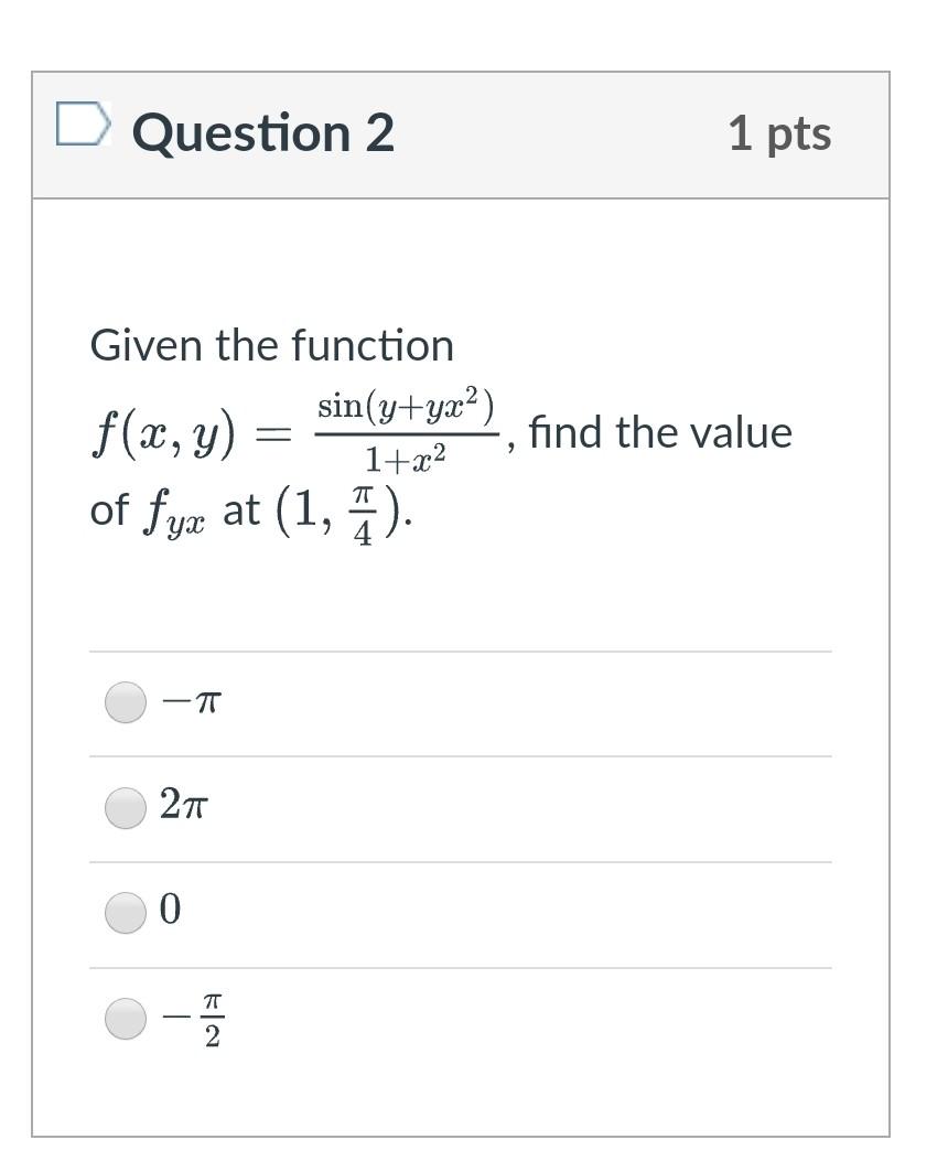 Solved Question 1 1 Find the second order partial | Chegg.com