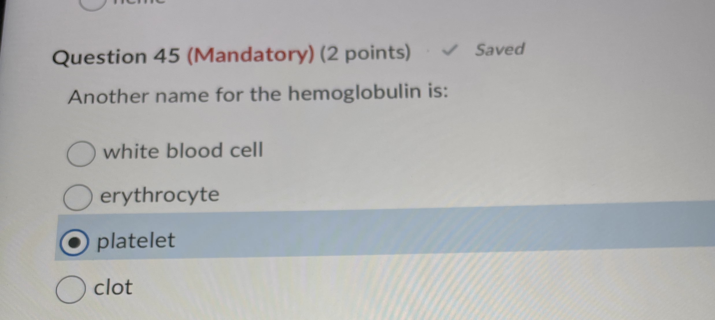 Solved Question 45 (Mandatory) (2 ﻿points)SavedAnother name | Chegg.com