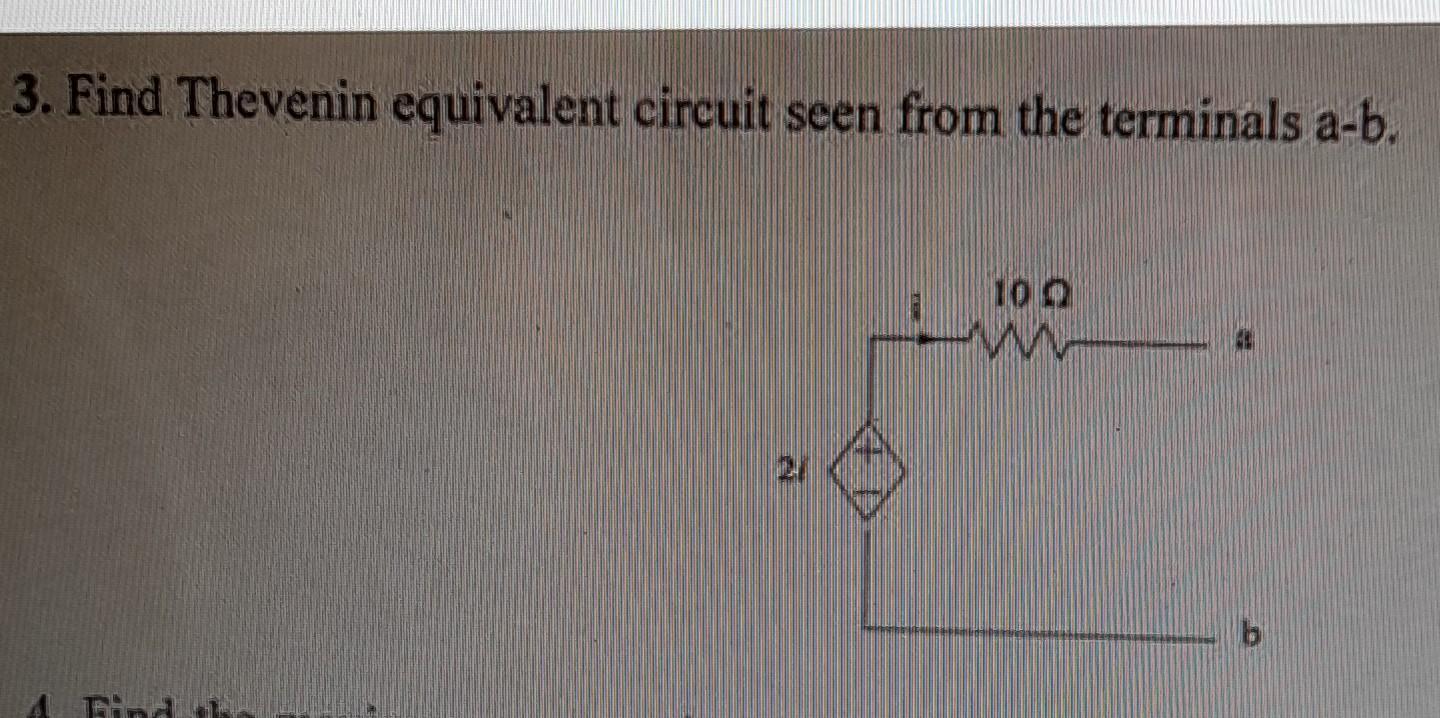 Solved 3. Find Thevenin equivalent circuit seen from the | Chegg.com