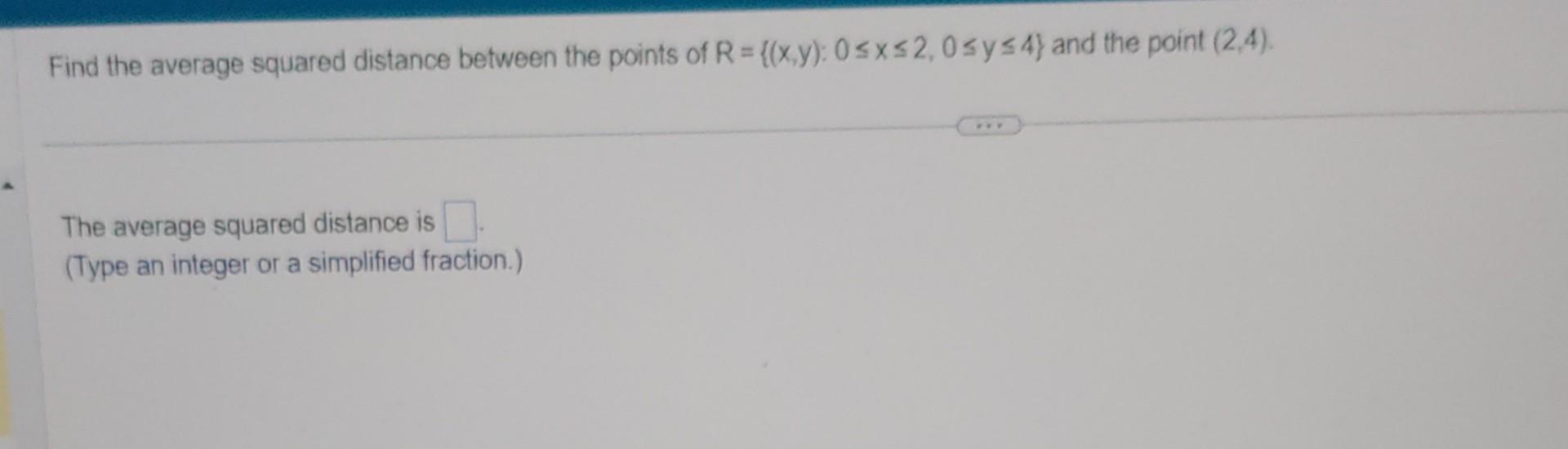 Solved Find the average squared distance between the points | Chegg.com
