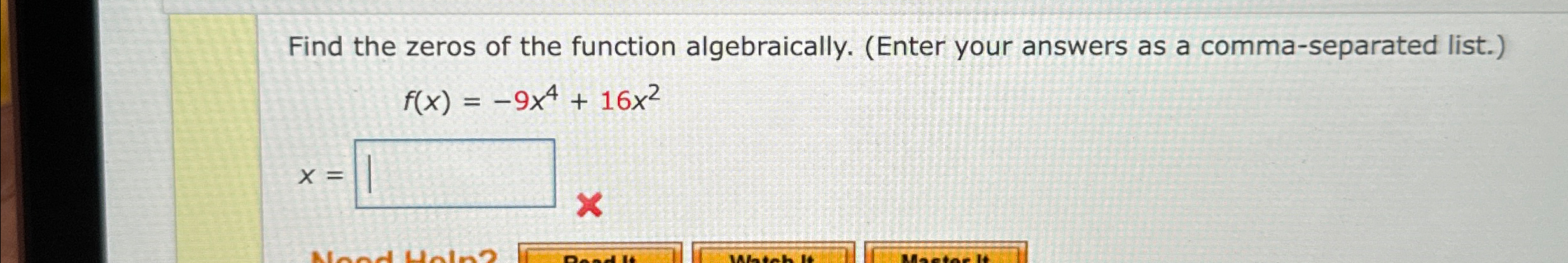 Solved Find the zeros of the function algebraically. (Enter | Chegg.com