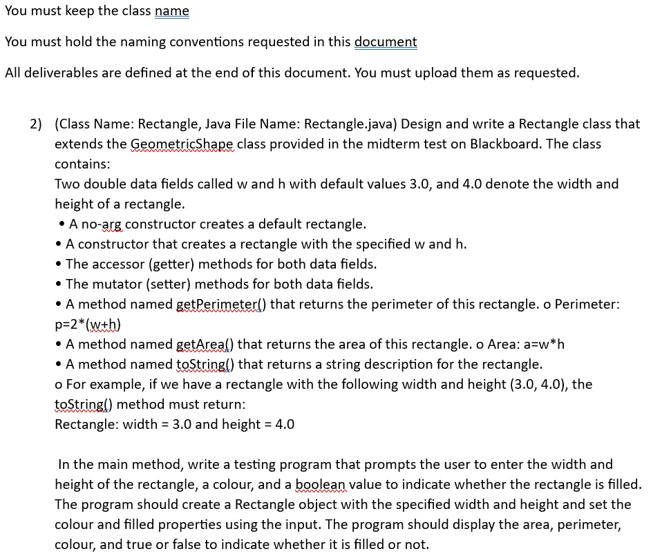 Solved You must keep the class nameYou must keep the class | Chegg.com