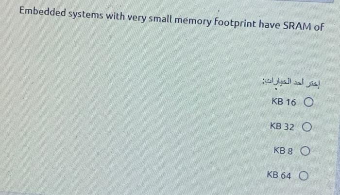 Solved Embedded systems with very small memory footprint | Chegg.com