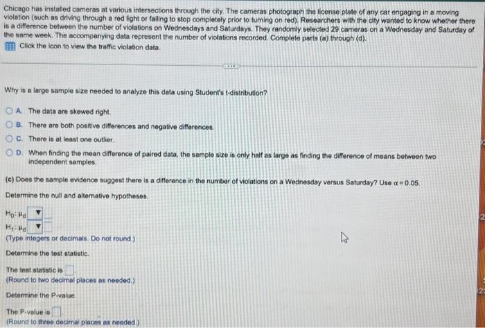 Chicago has installed cameras at various | Chegg.com