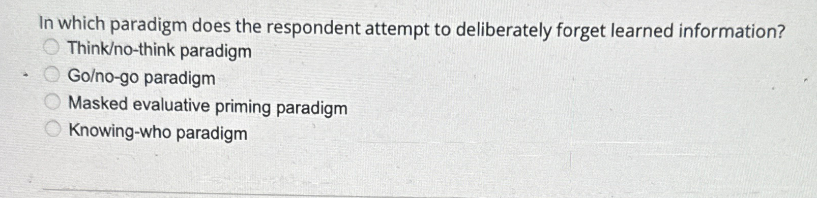 Solved In which paradigm does the respondent attempt to | Chegg.com