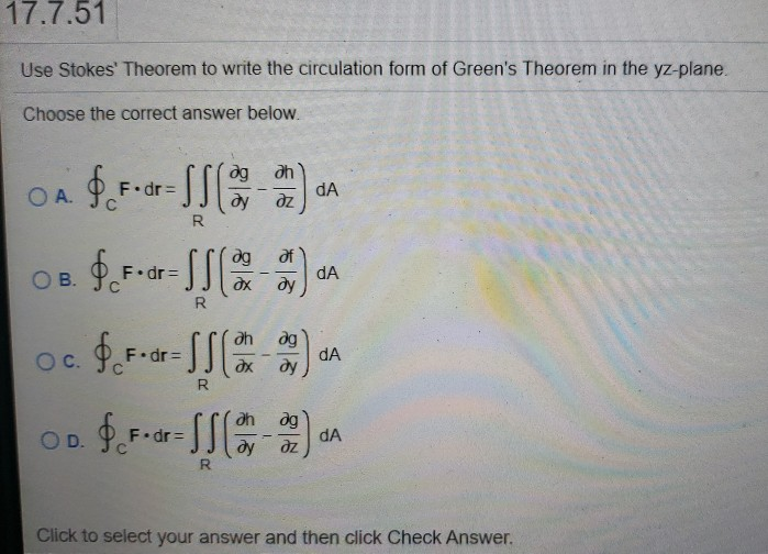 Solved 17.7.51 Use Stokes' Theorem to write the circulation | Chegg.com