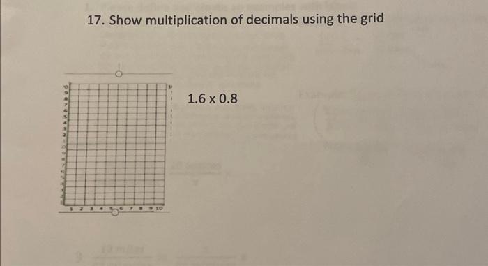 17. Show multiplication of decimals using the grid | Chegg.com