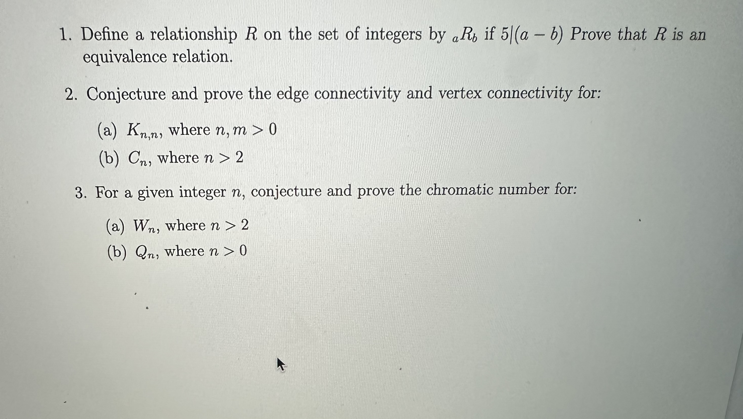 Solved Define a relationship R ﻿on the set of integers by | Chegg.com
