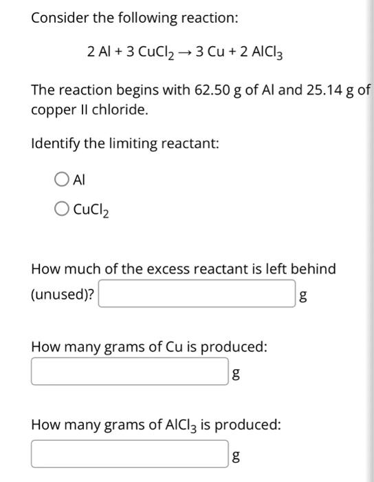 Solved Consider the following reaction: | Chegg.com